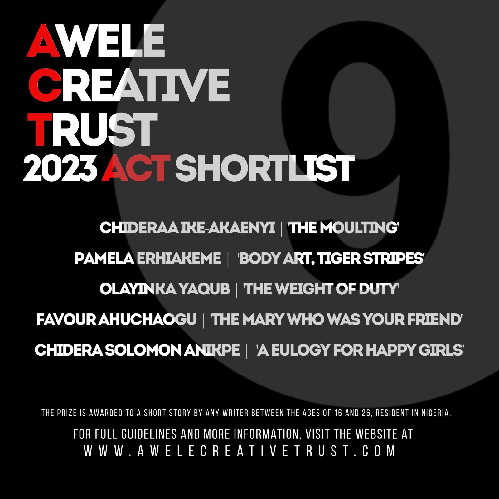 Awele Creative Trust Announces 2023 Shortlist - JAY Lit