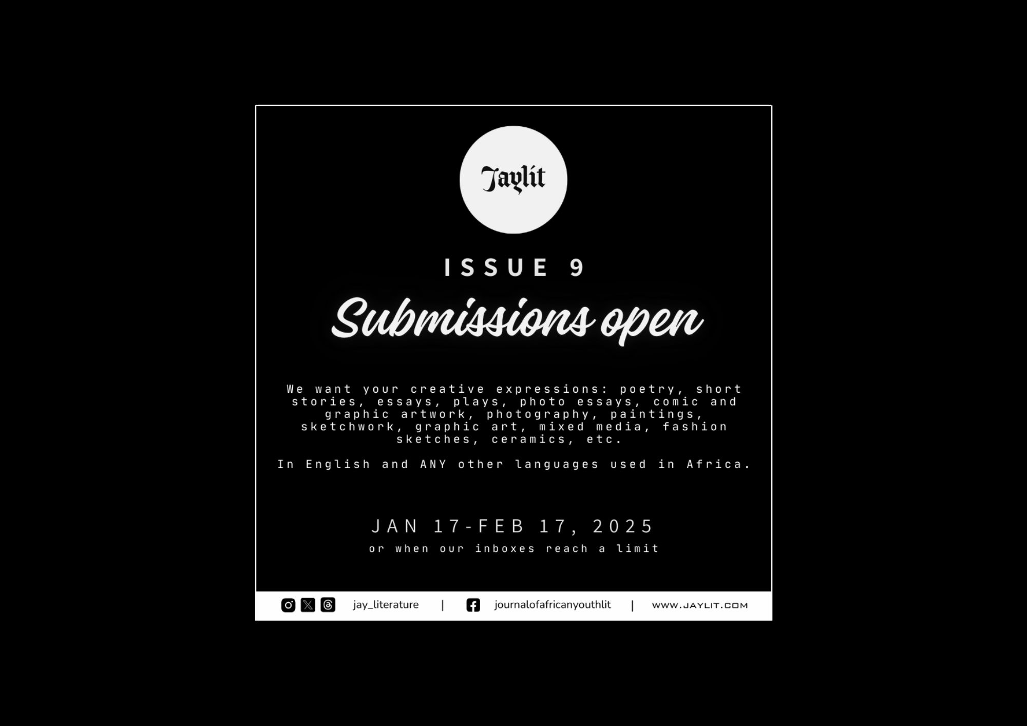 The Journal of African Youth Literature (JAY Lit) Opens for Submissions - JAY Lit